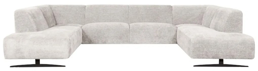 LABEL51 Šestimístná pohovka RODANO do tvaru U krémová 344 cm