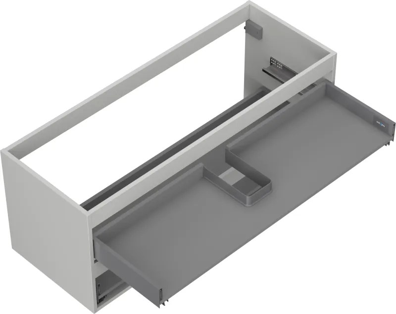 Mexen Box-A, závěsná skříňka 120 cm, 2 zásuvky, matná šedá, 91AX0-1200-470-2-62
