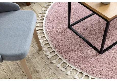 Kulatý koberec BERBER 9000, růžový střapce, Berber, Maroko, Shaggy velikost kruh 160 cm | krásné koberce cz