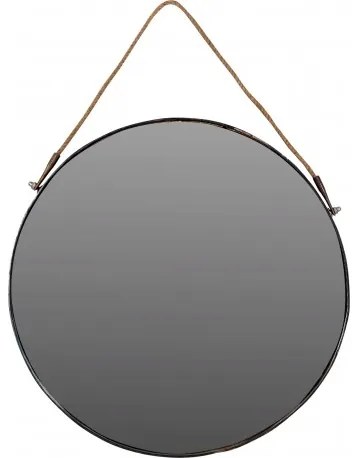 Industrial style, Kulaté závěsné zrcadlo v kovovém rámu 60 x60 cm (1332)