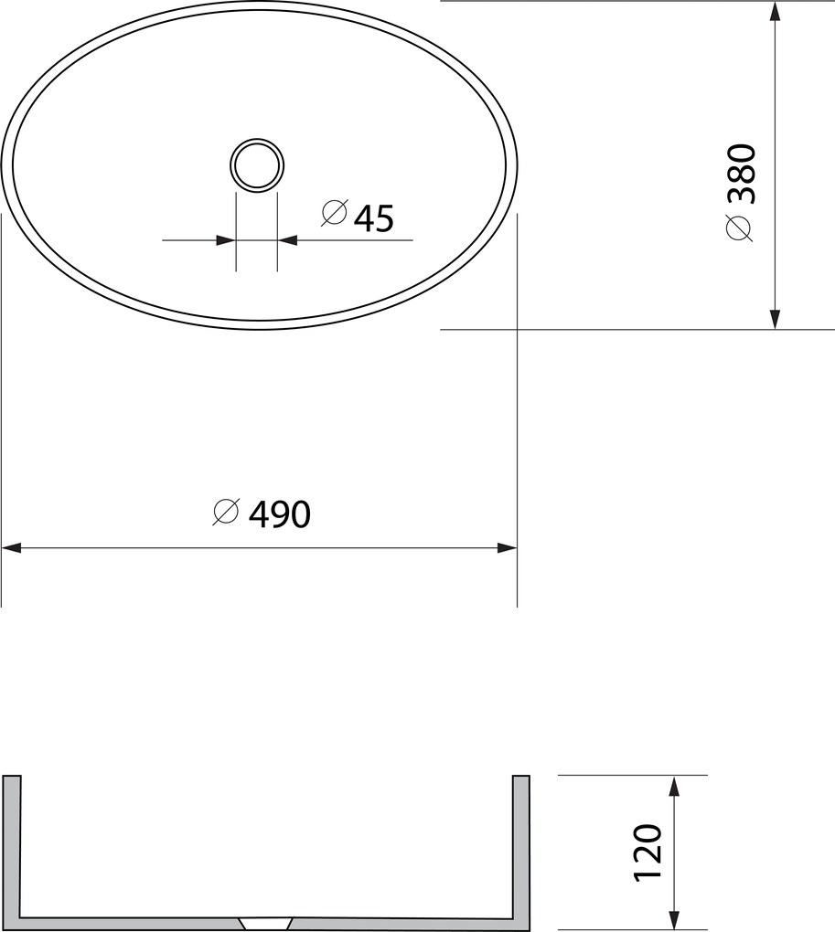 Sapho Sapho, NOBAL gravírované skleněné umyvadlo na desku 49x38 cm, černá, TY326