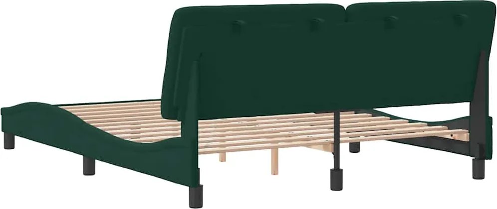 Rám postele bez matrace tmavě zelená 160 x 200 cm samet 3207932