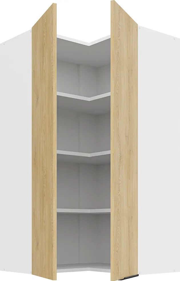 CREMONA bc | horní kuchyňská skříňka 60x60 GN-108 2F (90°) rohová s policemi | EXTRA VYSOKÁ | 60x60 cm | bílá/cremona