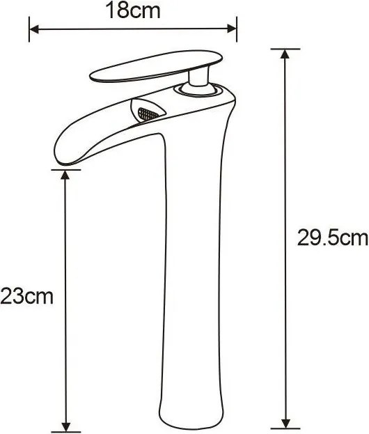 Mexen Lyra vysoká umyvadlová baterie, černá-chromová, 745310-07