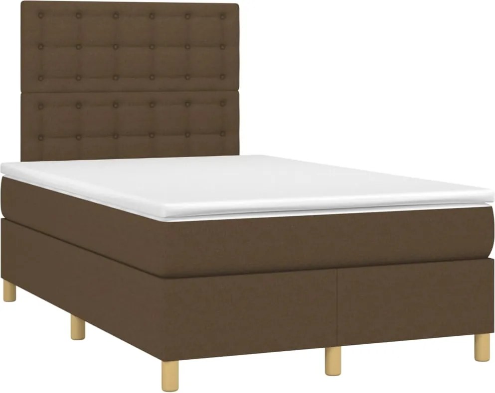 Box spring postel s matrací tmavě hnědá 120x200 cm textil 3142644
