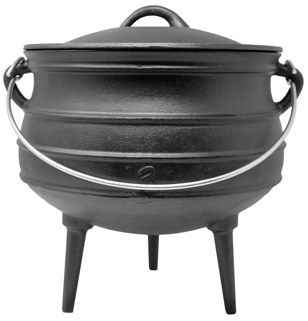 Beefalo, litinový hrnec, potjie, nožičky, velikost L, litina, kulatý, poklice, 8 l