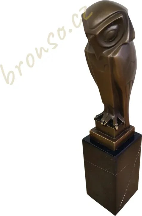 Sova – Číslovaná bronzová socha sovy ve stylu art deco od Johana Coenraada Altorfa