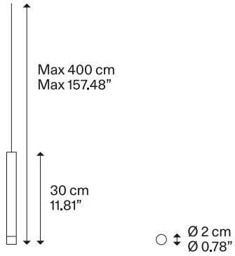 Lodes A-tube Nano Small cluster, zlaté závěsné svítidlo s černým kabelem, 3W LED 3000K, 30cm
