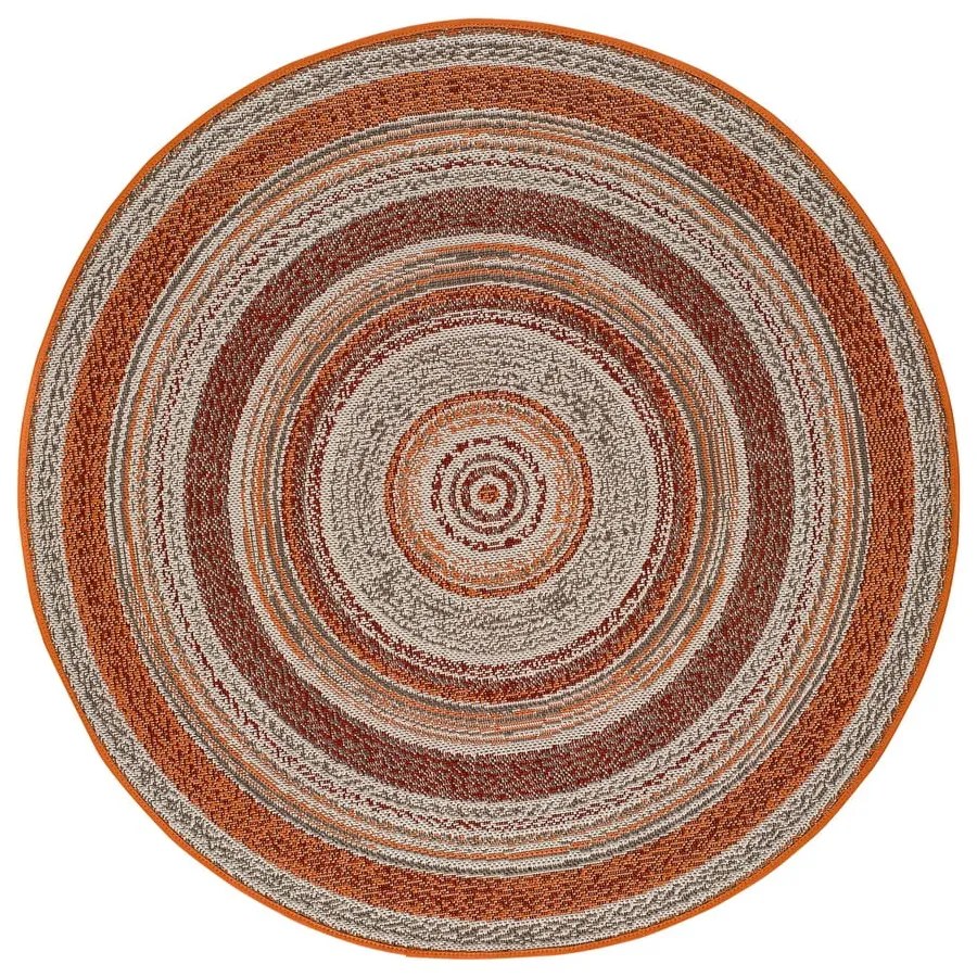 Oranžový venkovní koberec Universal Verdi, ⌀ 120 cm