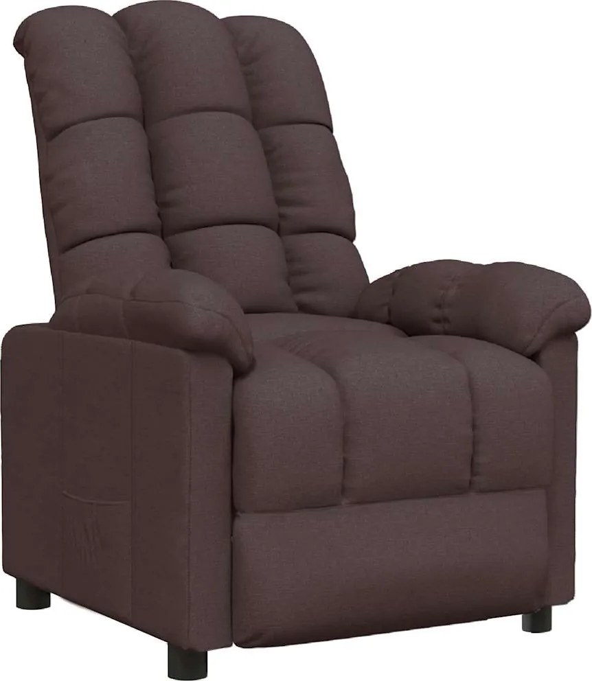Polohovací křeslo tmavě hnědé textil 289801