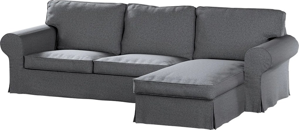 Potah na pohovku IKEA Ektorp 2-místná s lenoškou barva šedá látka pletený vzor