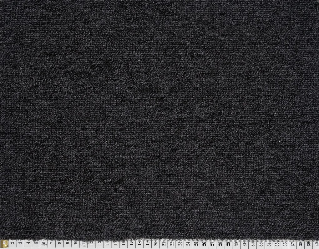 Associated Weavers, Metrážový koberec Medusa 99, na míru, šíře 4m, černá, ab (mřížka), chodba / předsíň