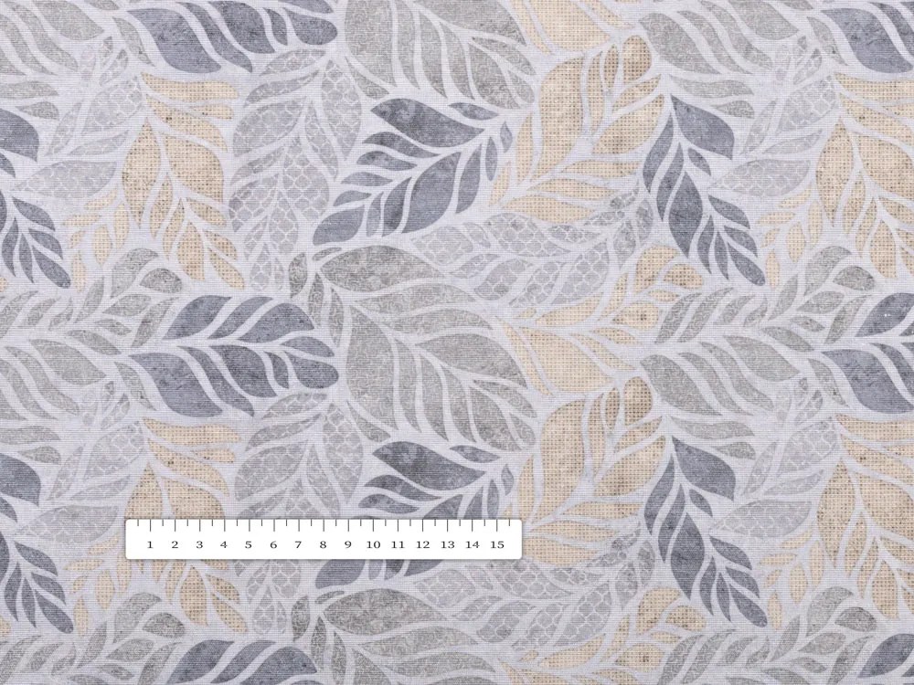 Biante Dekorační čtvercový ubrus PML-057 Mozaika žlutošedých listů na šedém 100x100 cm