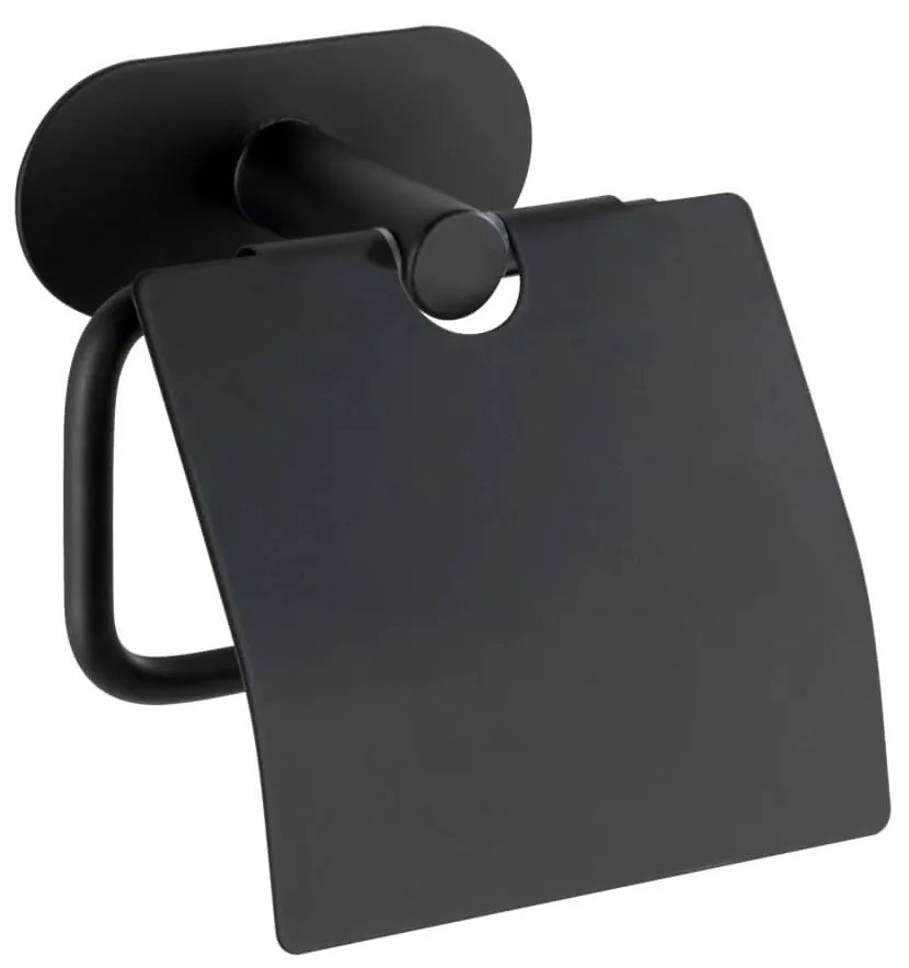 WENKO Držák WC papíru BEZ VRTÁNÍ TurboLoc OREA BLACK černý 13x14x7 cm