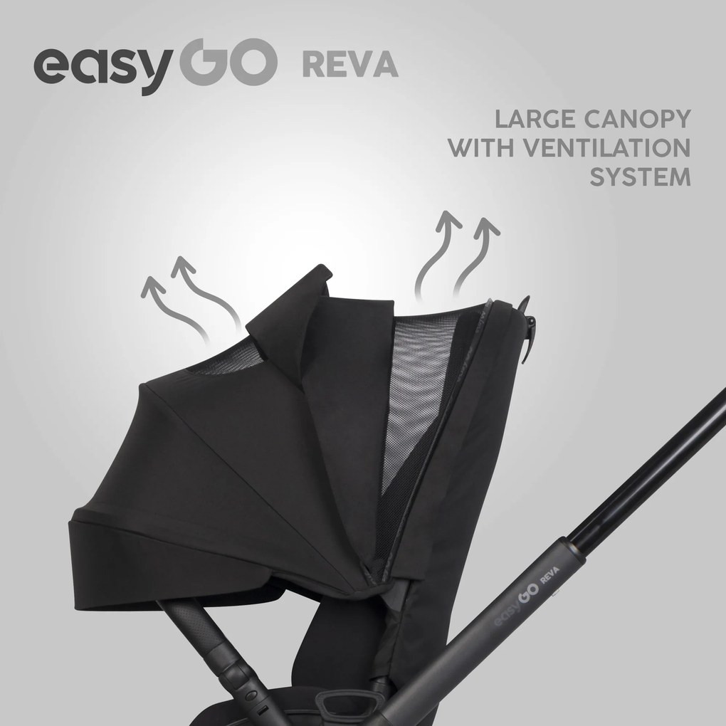Kombinovaný kočárek EasyGo Reva 2v1 Ebony Black