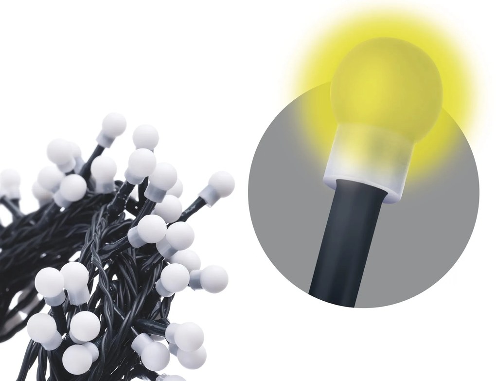 Světelný řetěz laalu vánoční světelný řetěz teplá bílá 48 m - kuličky