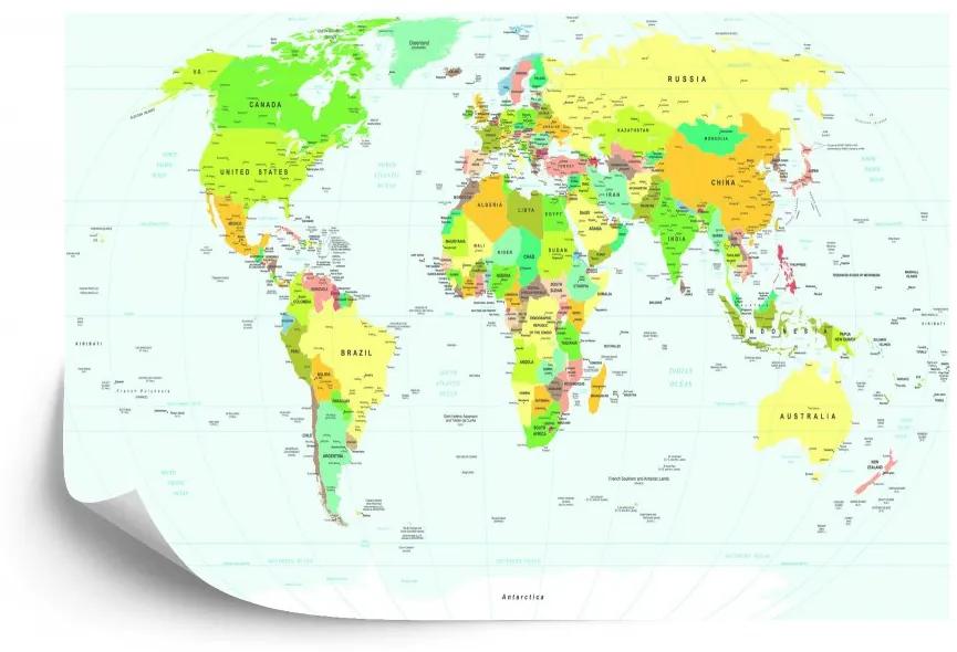 Fototapeta Mapa Světa Omyvatelný vlies 300x210