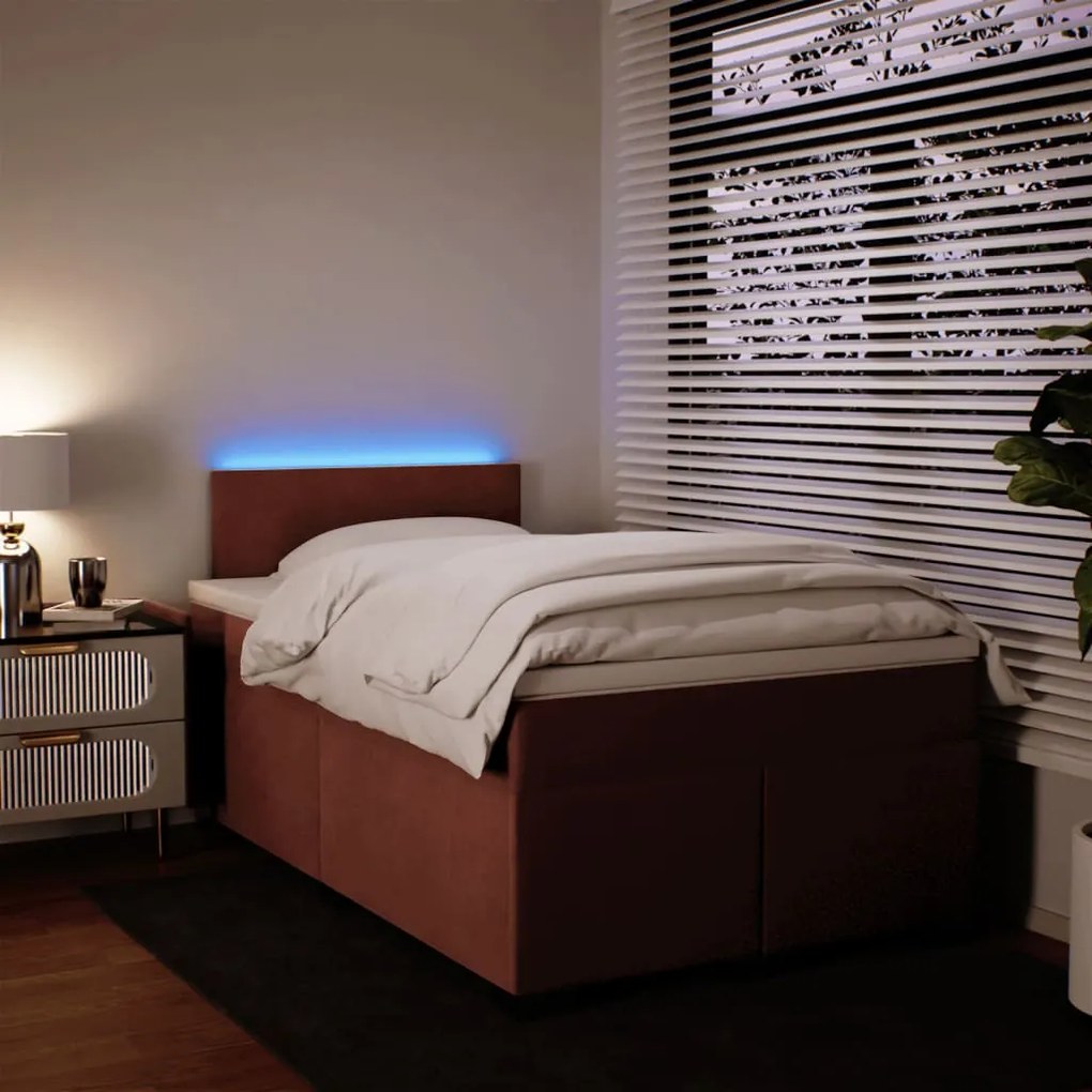 Box spring postel s matrací růžová 120 x 200 cm samet 3288581