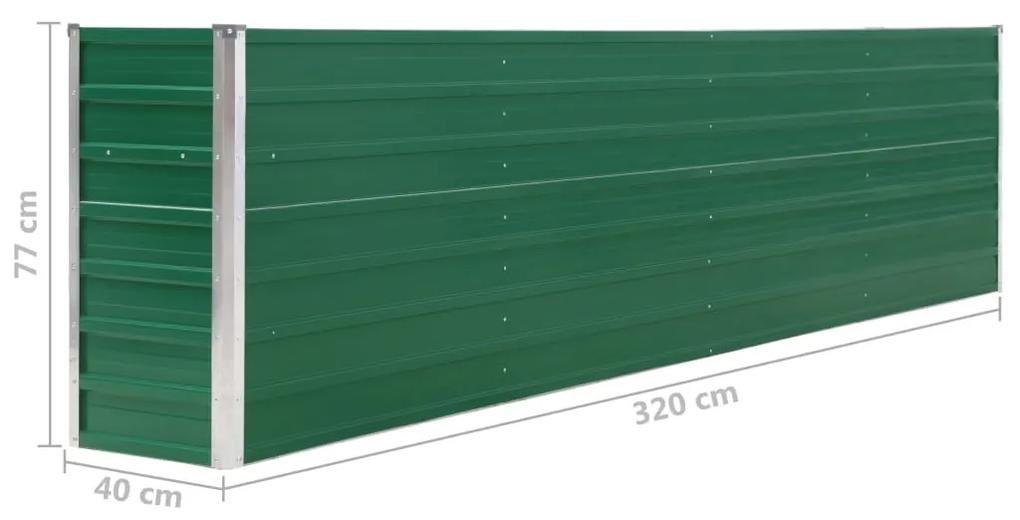 Vyvýšený záhon 320 x 40 x 77 cm pozinkovaná ocel zelený,  47049