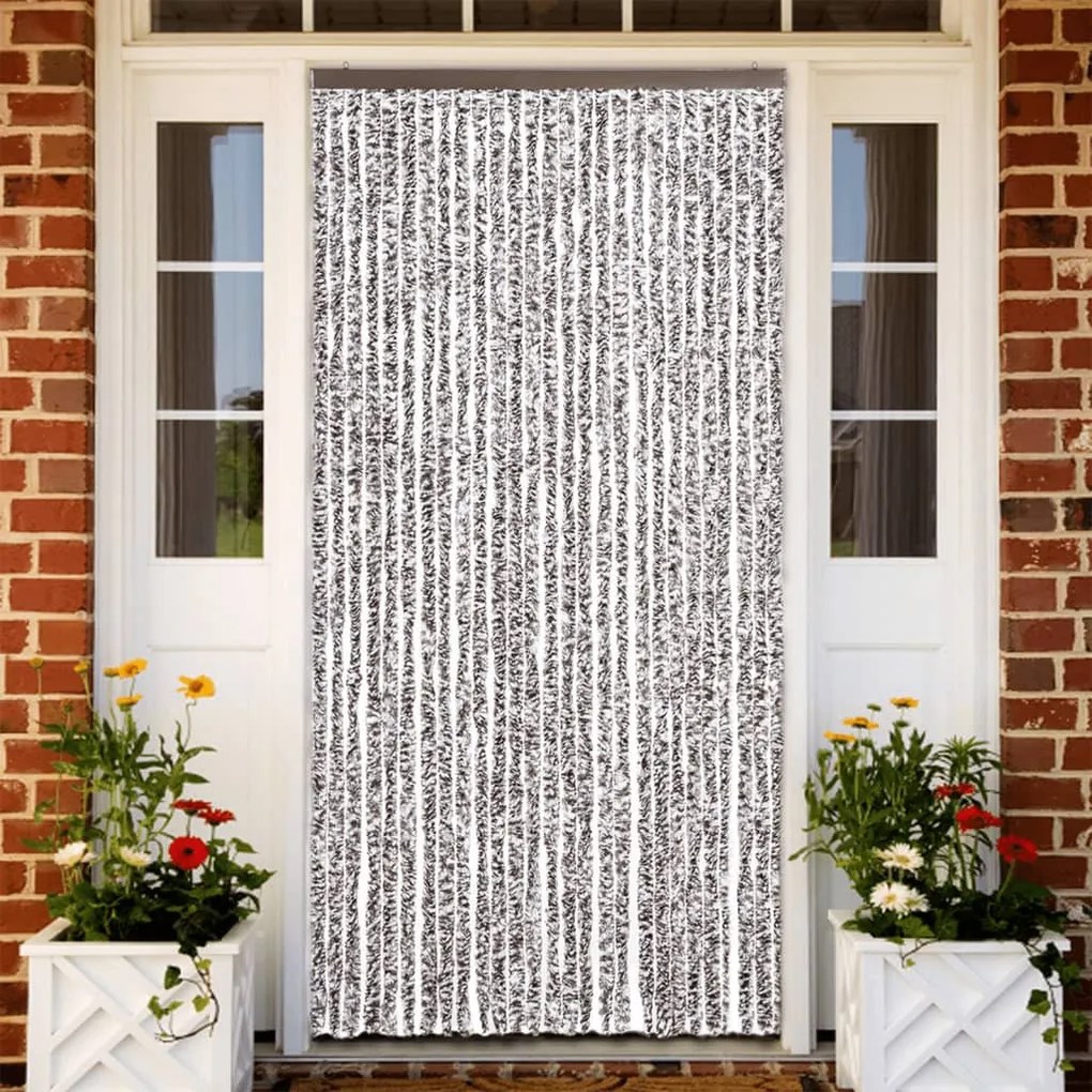 Závěs proti hmyzu hnědý a béžový 118 x 220 cm Chenille 315131