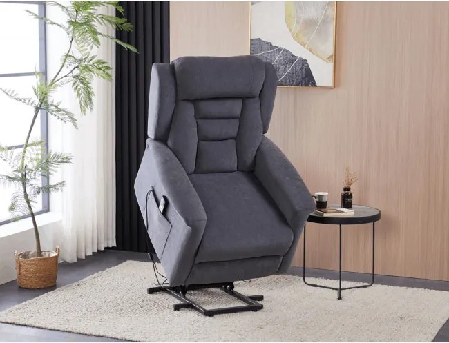 Polohovací křeslo šedé, elektrické TV-7072 GREY2