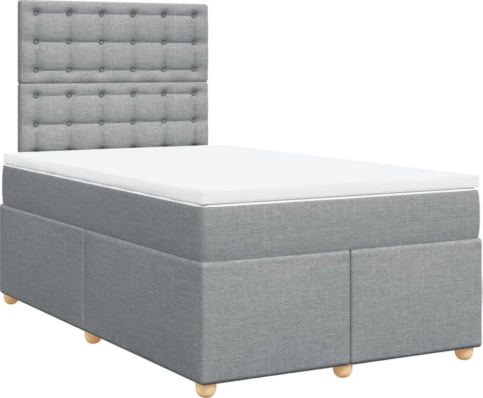 Box spring postel s matrací světle šedá 120 x 200 cm textil 3293561