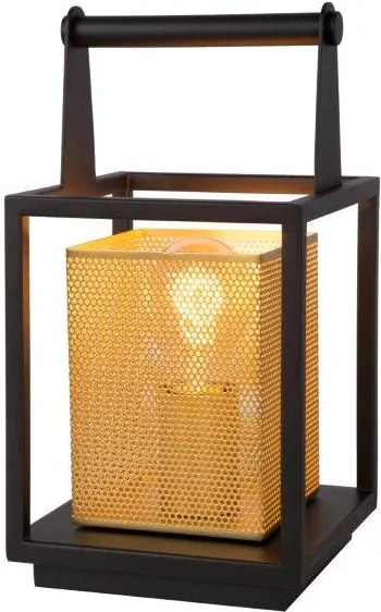 Lucide 21522/01/30 SANSA stolní lampa 1xE27 / 40W černá / zlatá Lampy a lampičky na noční stolek