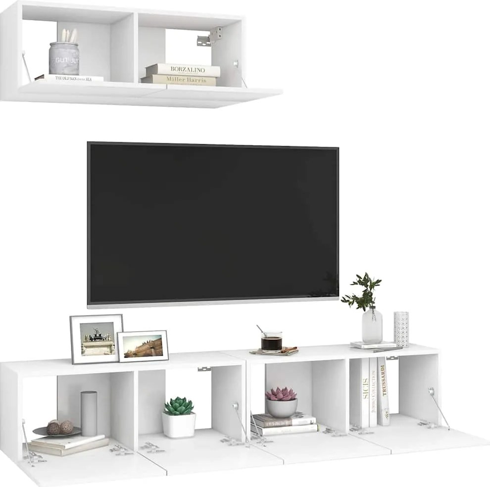 TV skříňky 3 ks bílé kompozitní dřevo 3078701