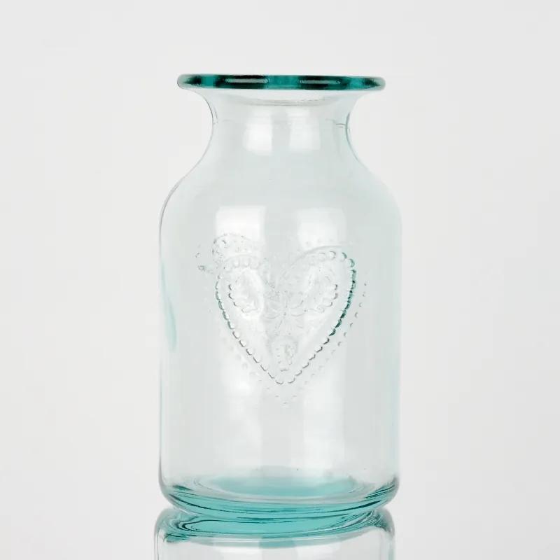 Skleněná váza se srdcem 16cm