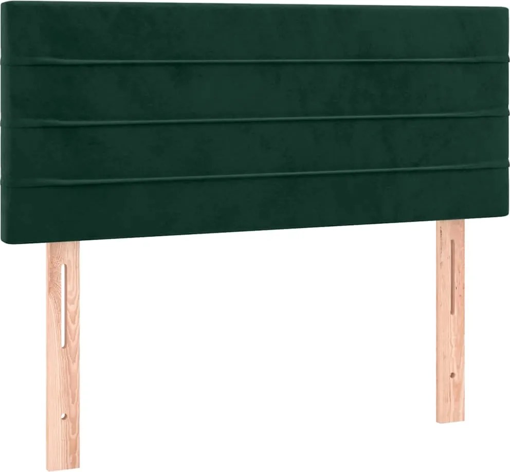 Box spring postel s matrací tmavě zelená 100x200 cm samet 3141350