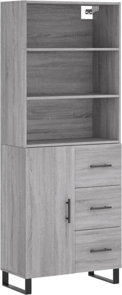 Skříň highboard šedá sonoma 69,5 x 34 x 180 cm kompozitní dřevo 3189475