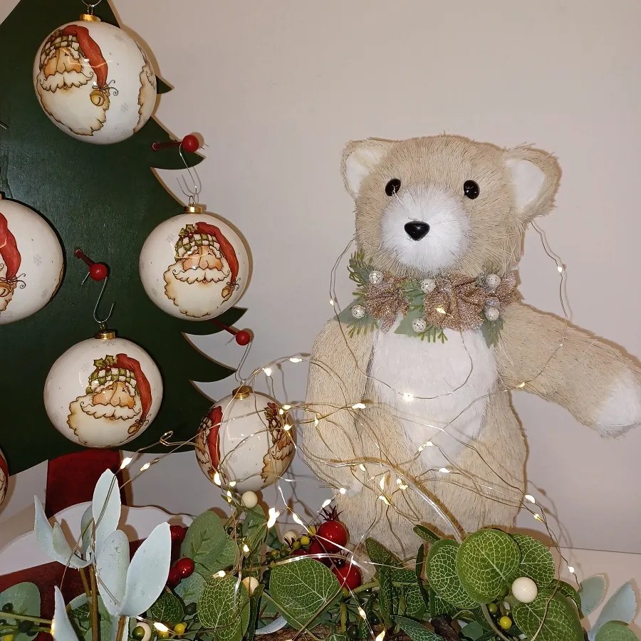 Sada vánočních ozdob koule 8 cm, Santa Claus, plast, balení 6 ks