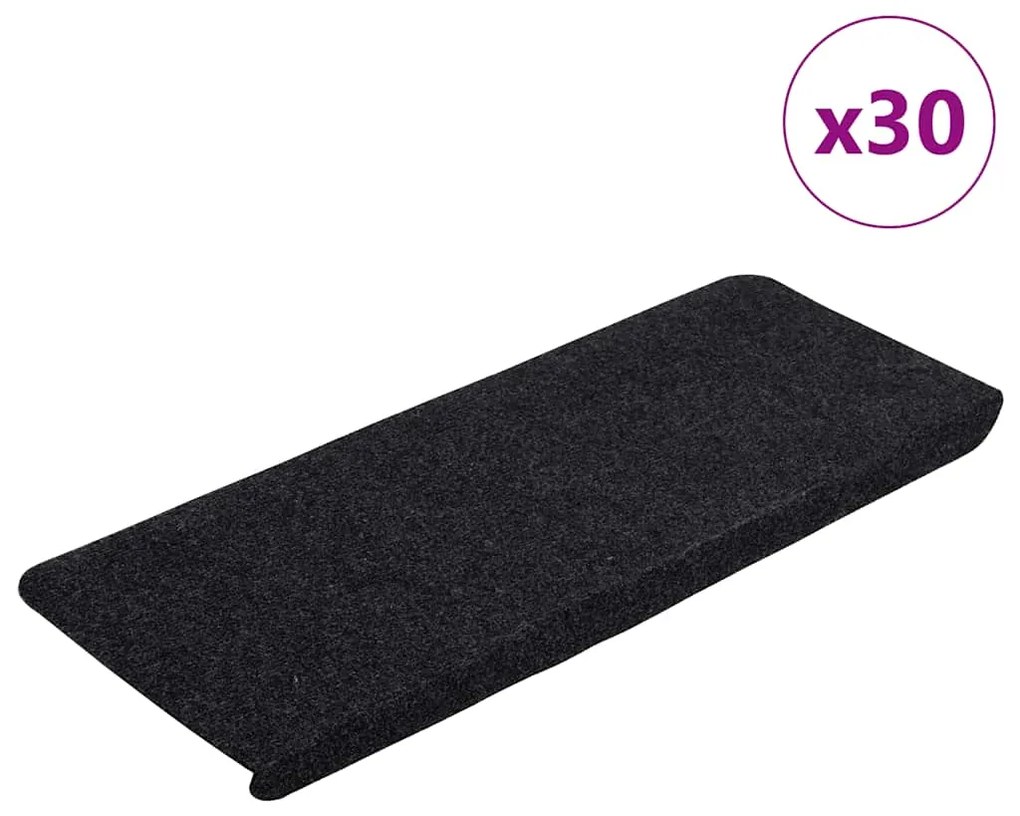 Samolepicí podložky na schody 30 ks černé 65x24,5x3,5 cm 3365908
