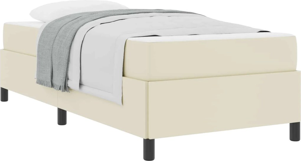 Rám postele s matrací Krémová 90 x 190 cm textil 3398976
