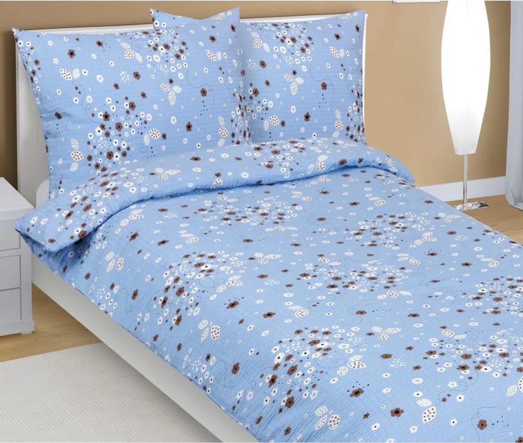 Povlečení krepové Modrá 80/507 - 140x200, 70x90 cm