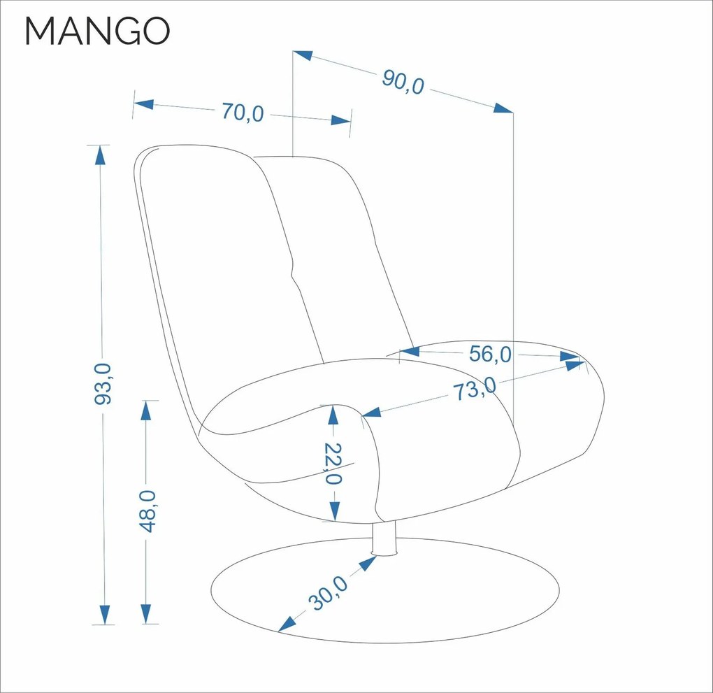 Otočné čalouněné křeslo MANGO béžové
