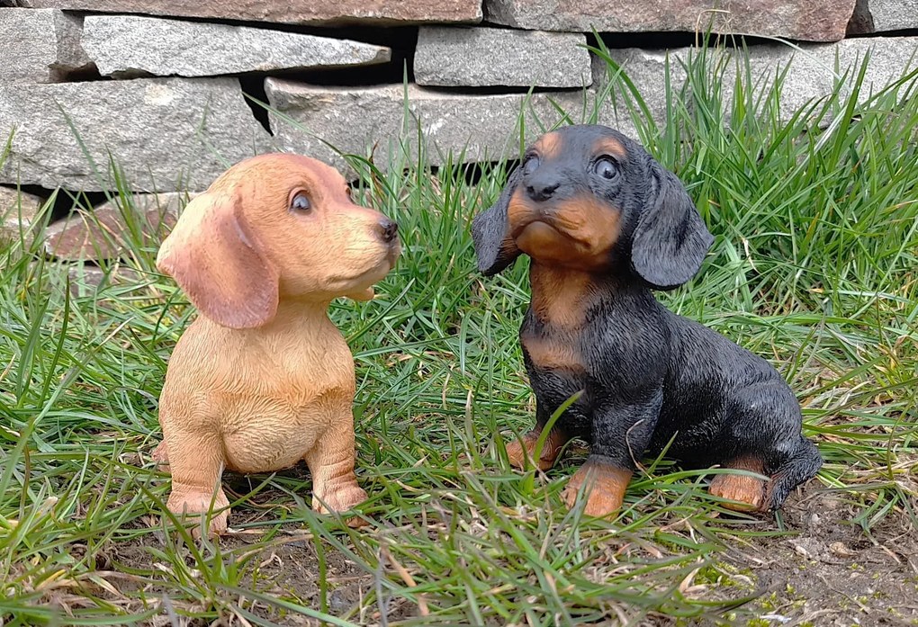 PRODEX IMPORT Zahradní figurka pes jezevčík štěně 15x11 cm