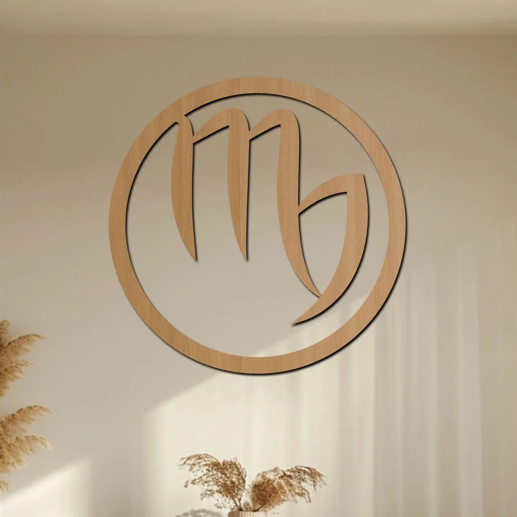 dřevo života Dřevěný obraz znamení Panny Zvolte rozměr (cm): 40x40, Zvolte barvu dekoru: Třešeň