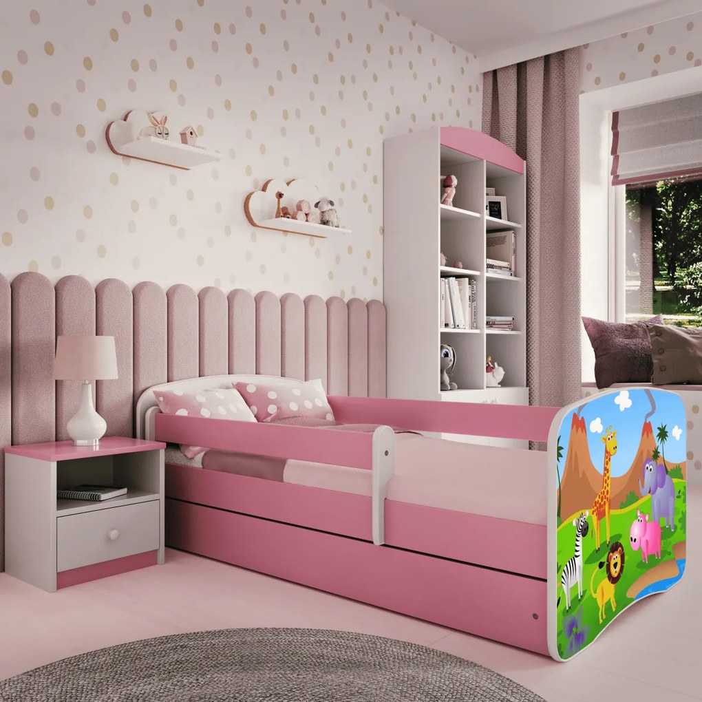 Dětská postel Babydreams safari růžová