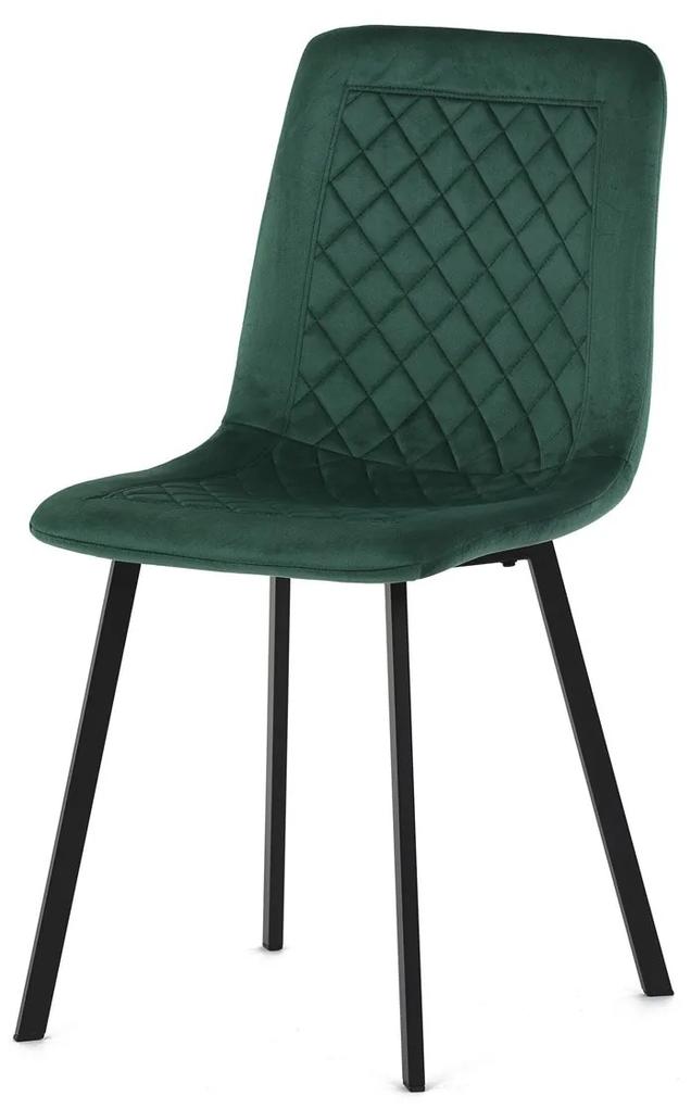 Autronic Židle jídelní, zelený samet, kov černý mat DCL-973 GRN4
