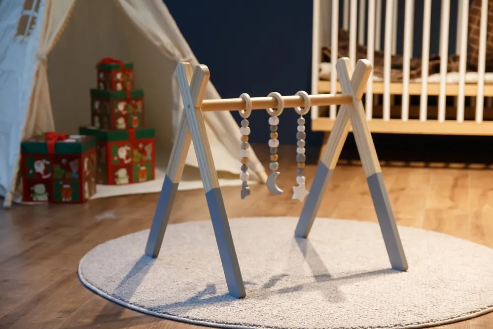Montessori dřevěná hrazda, přírodní/šedá, STARES