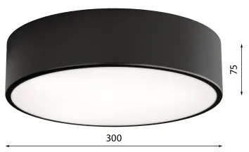 Koupelnové stropní svítidlo se senzorem CLEO 2xE27/24W/230V pr. 30 cm černá IP54