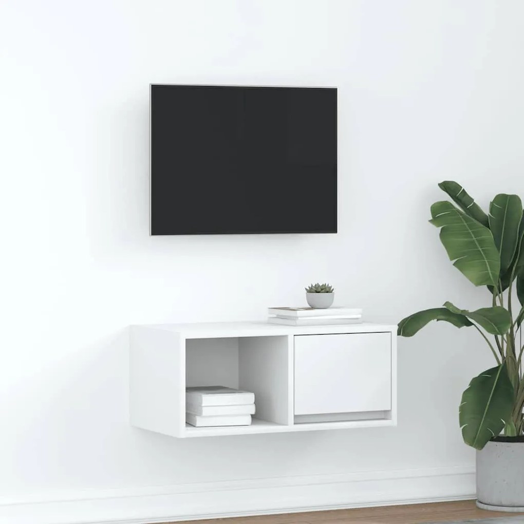 TV skříňka bílá 60x31x25,5 cm kompozitní dřevo
