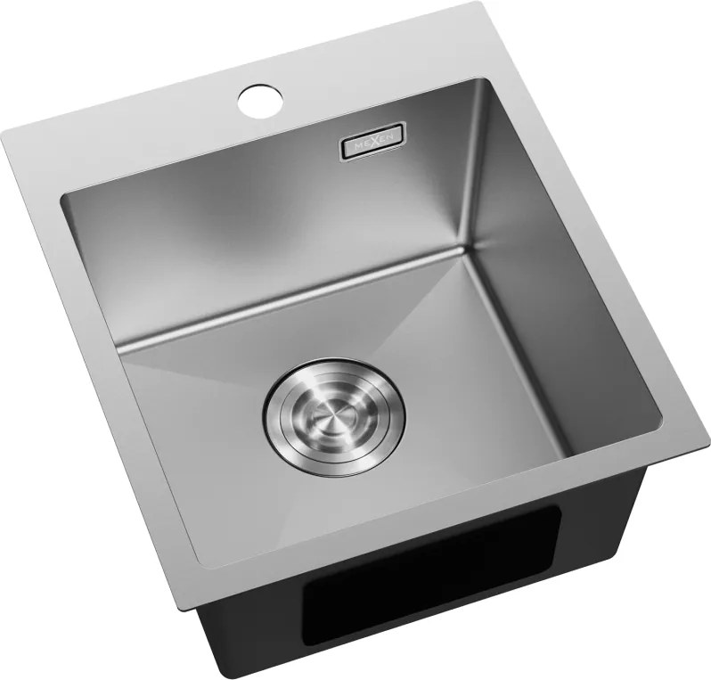 Mexen Solix, 1-komorový nerezový dřez 400 x 450 mm, broušená ocel, 6401401000-01