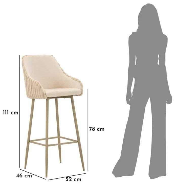 Designová barová židle Bechora krémová