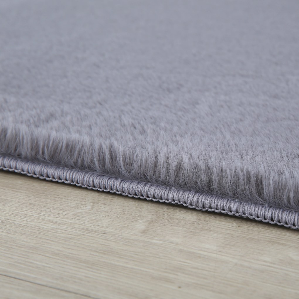 Ayyildiz, Kusový koberec Pouffy 5100 Grey, 60x110, šedá, obývací pokoj