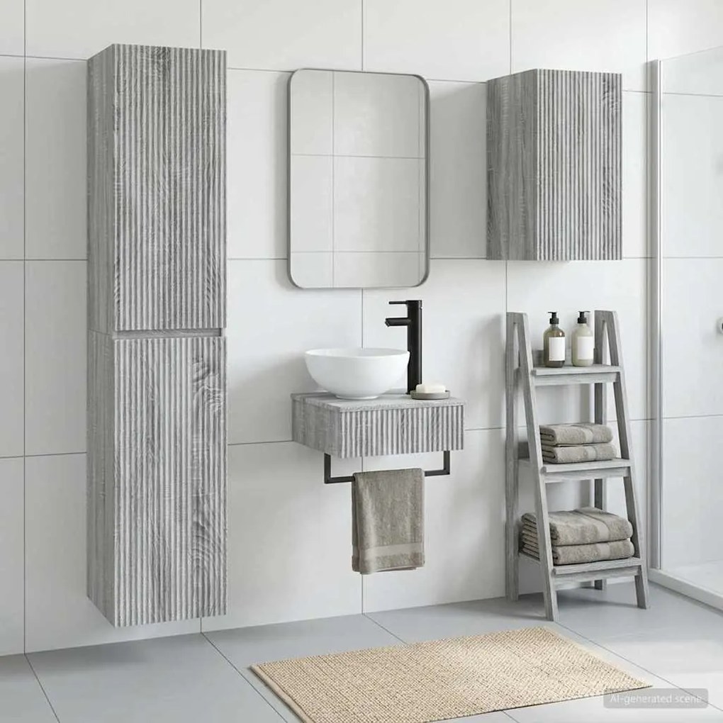 Sada koupelnového nábytku 3 ks Šedý Sonoma 33 x 34,5 x 160 cm 3406049