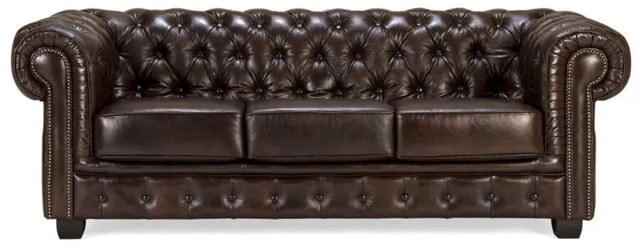 Massive home | Luxusní sedací souprava Chesterfield z pravé kůže - hnědá