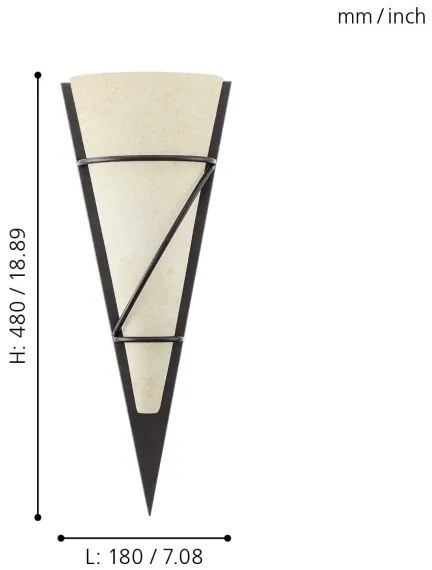 EGLO 87793 - Nástěnné svítidlo PASCAL 1 1xE14/60W antická hnědá/bílá