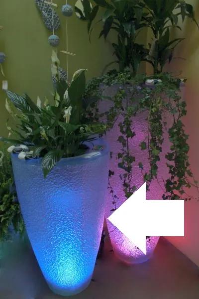Průhledný oválný barevný svítící květináč 90cm